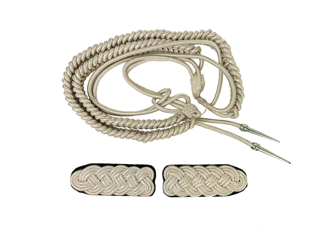 Uniform Silver Bullion Aiguillette for Military Army Costume Cosplay ...