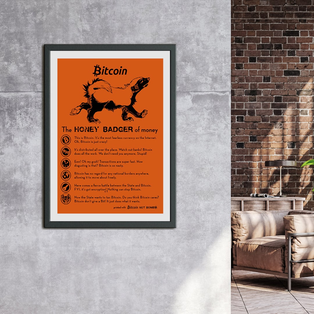 Bitcoin the Honey BADGER of Money Vintage Decorative Poster Canvas ...