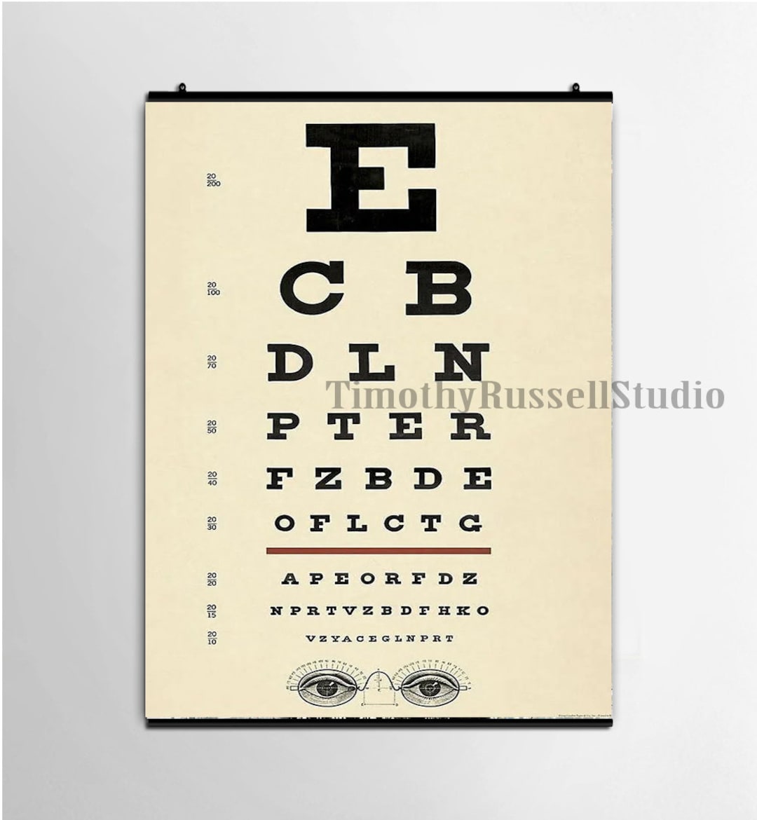 Antique Eye Chart Oil Canvas Print Painting Wall Art Poster - Etsy