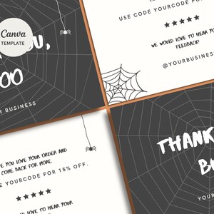 Editable Halloween Thank You Card // Business Template, Spooky Package ...