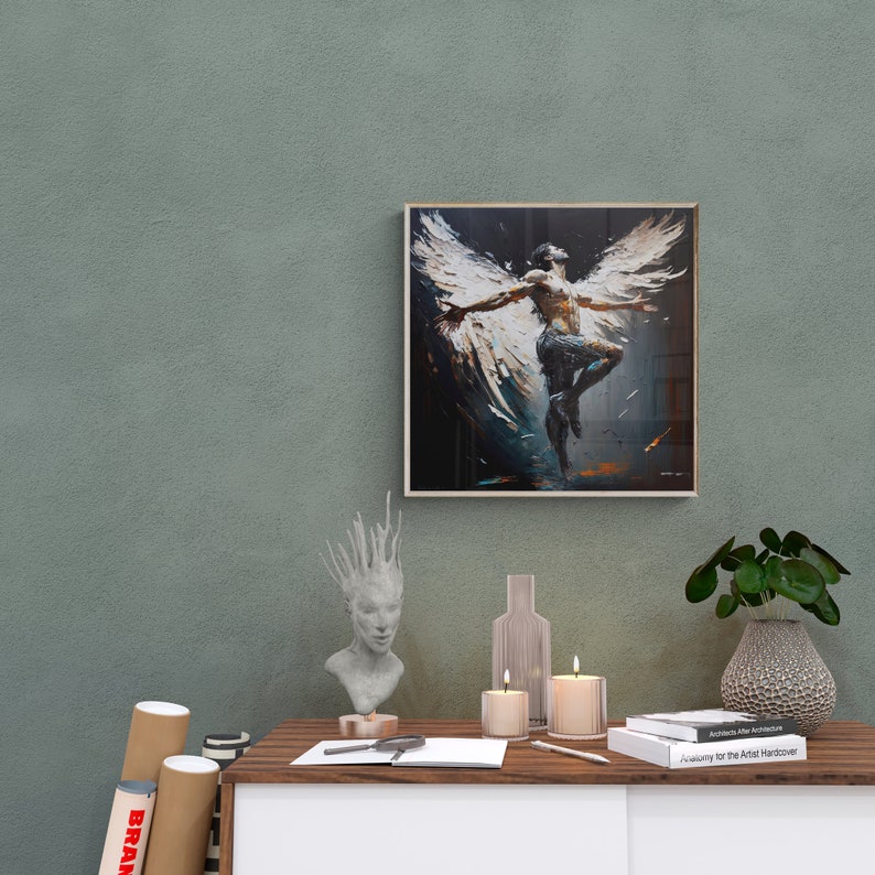 The Flight of Icarus Wall Art Print,greek Mythology Painting,classical ...