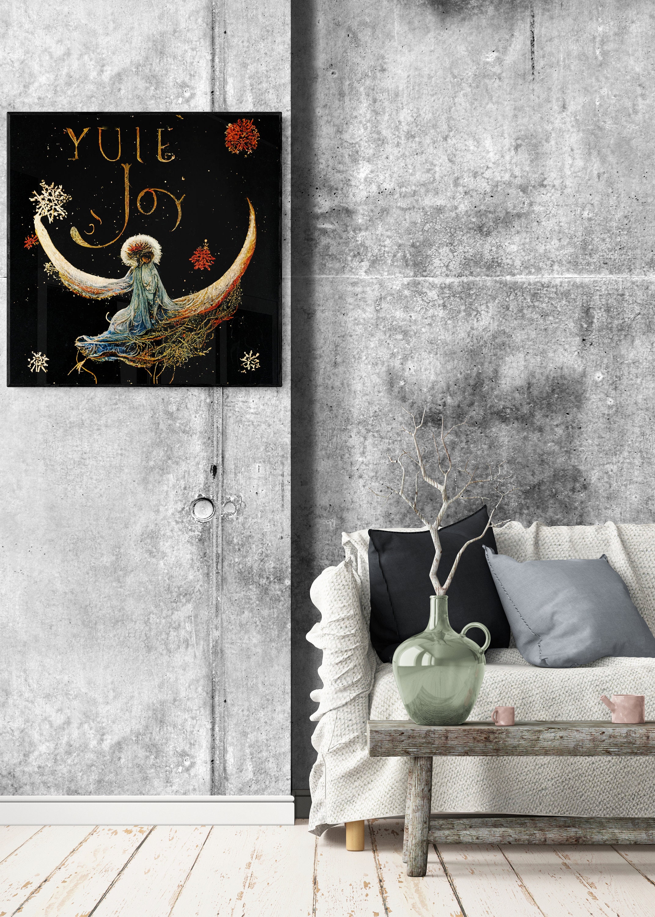 Yule Winter Solstice Printable Artworkfestive Christmas - Etsy