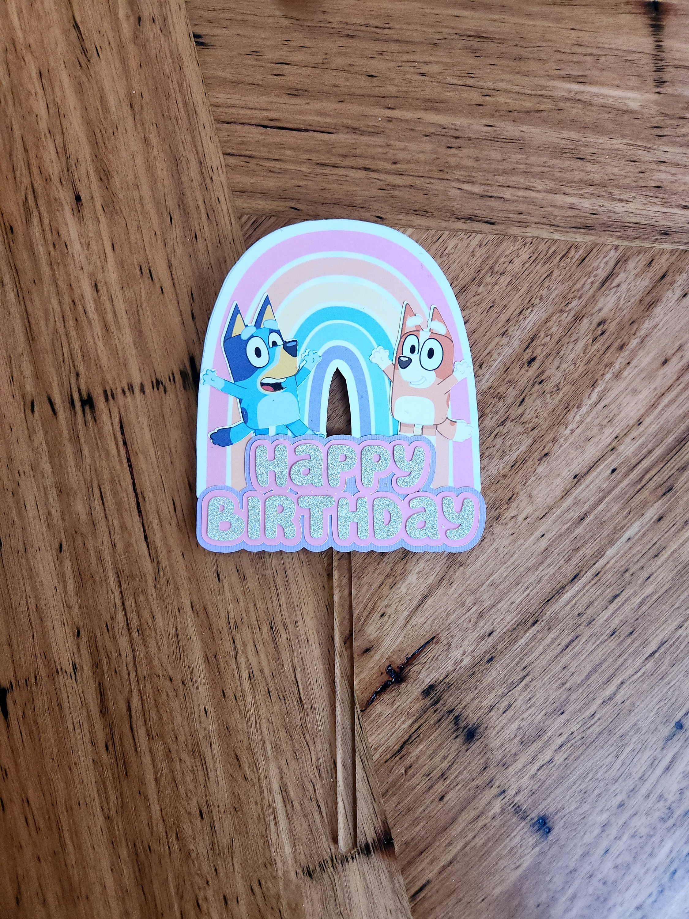 Personalised Bluey Cake Topper, Happy Birthday Cake Topper, Bluey Cake ...