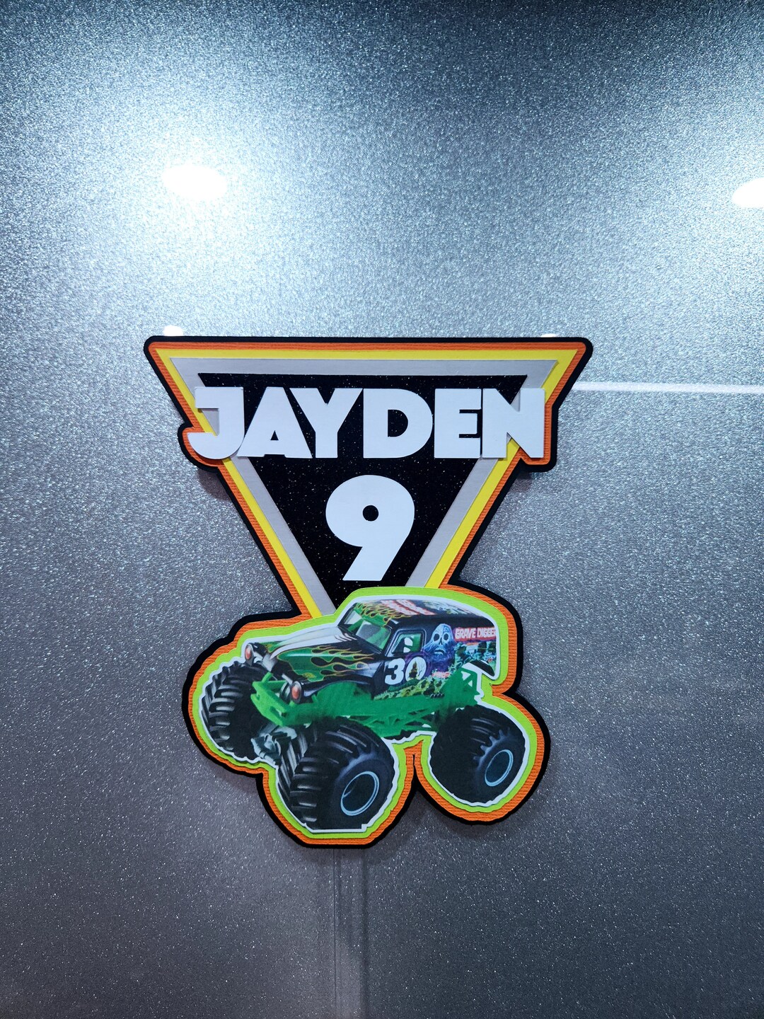 Personalised Monster Jam Cake Topper, Happy Birthday Cake Topper ...