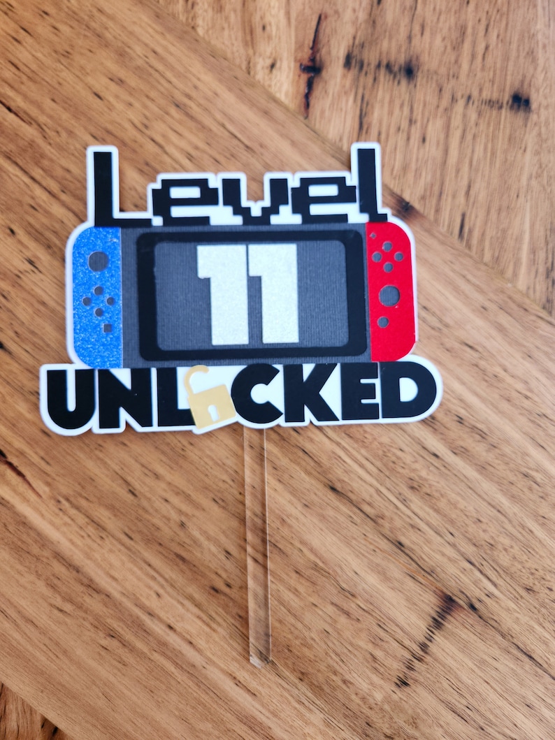 Gamer Cake Topper, Switch Cake Topper, Cake Topper, Cardstock Cake ...