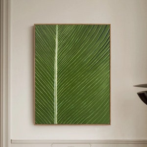 Large Green Leaf Painting Green Abstract Painting Leaf Oil Painting on ...