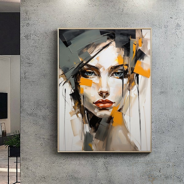 Abstract Lady Portrait Painting - Etsy