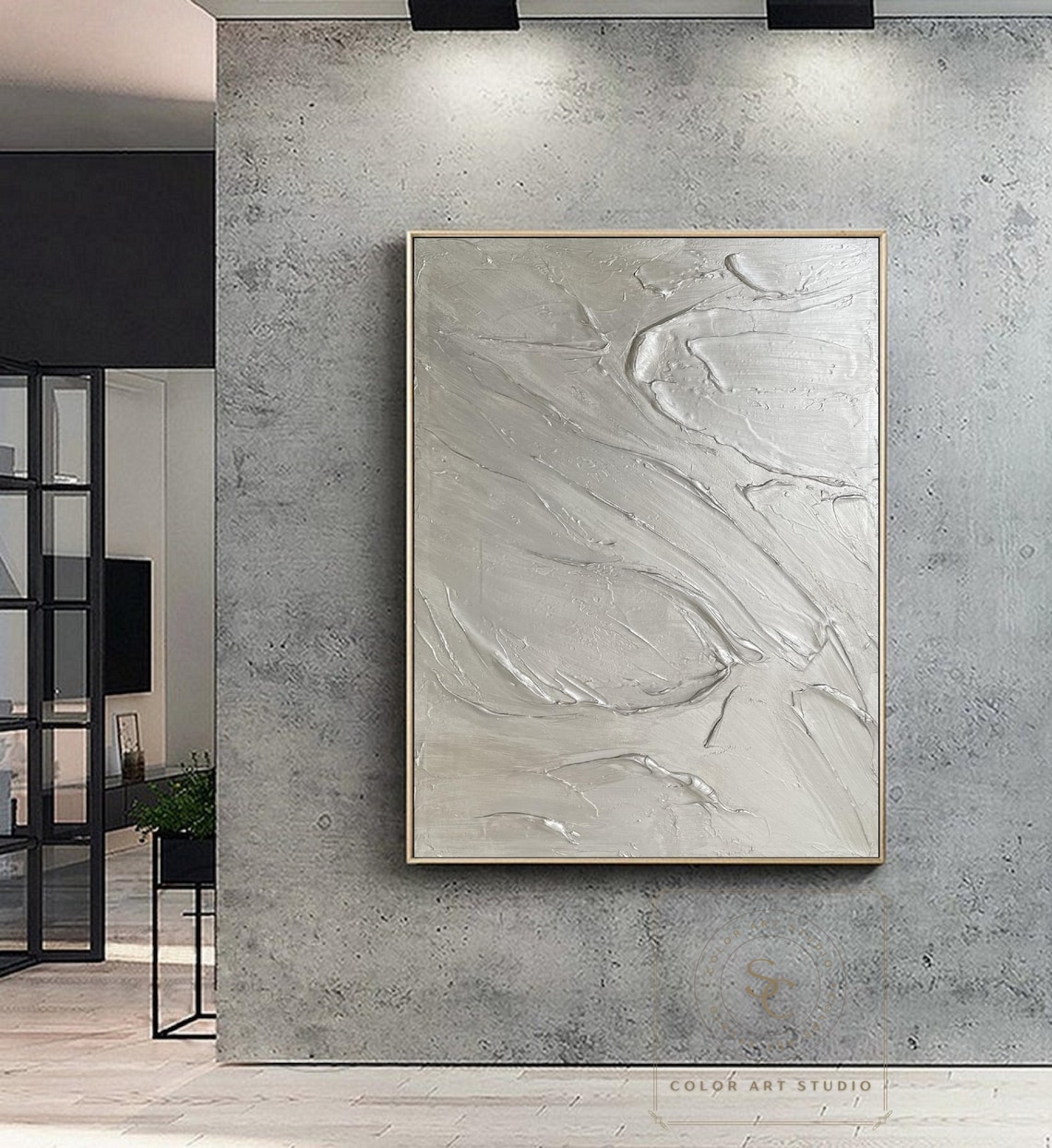 Silver Abstract Painting Silver Textured Art Silver Wall Painting ...
