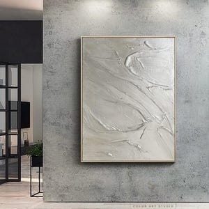 Silver Abstract Painting Silver Textured Art Silver Wall Painting ...
