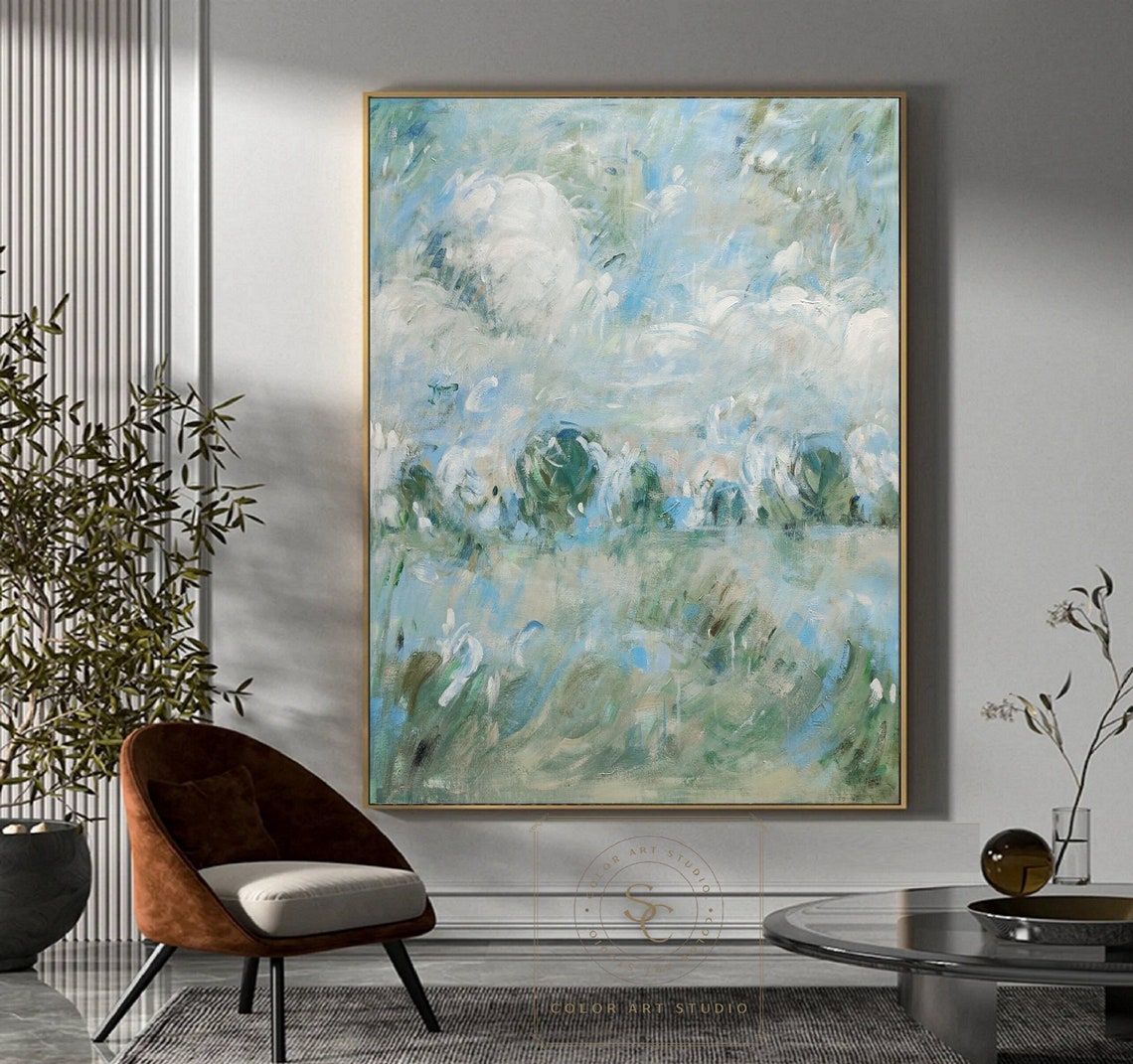 Original Minimalist Abstract Painting Large Green Abstract Art - Etsy