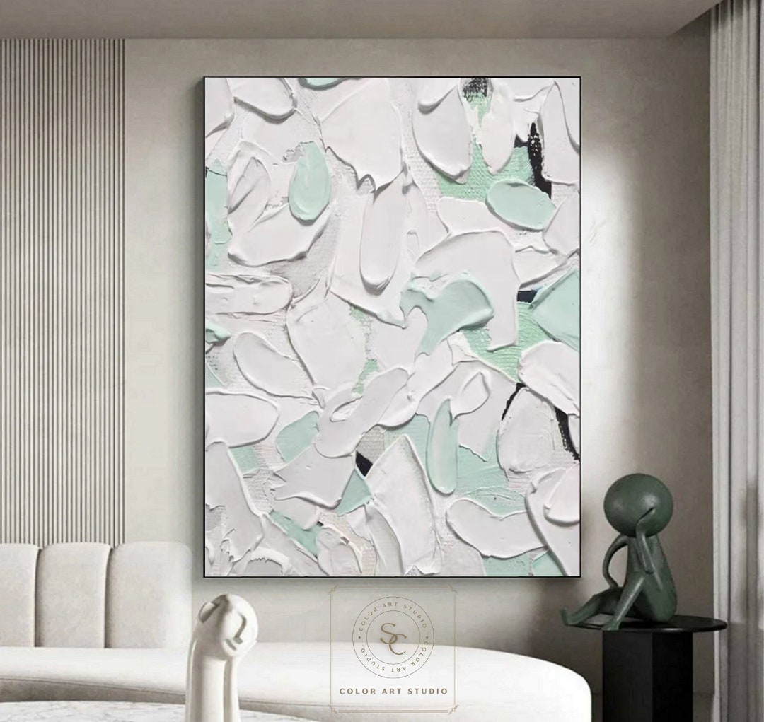 Large White 3d Texture Abstract Painting White Abstract - Etsy