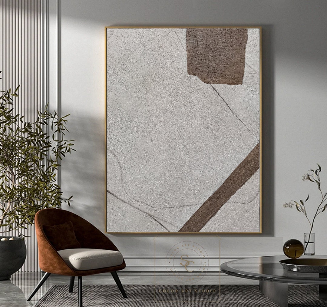 White Abstract Painting White Minimalist Painting on Canvas Large ...