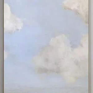 White Cloud Wall Art Large Cloudy Sky Painting Original Cloud Oil ...