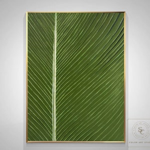 Large Green Leaf Painting Green Abstract Painting Leaf Oil Painting on ...