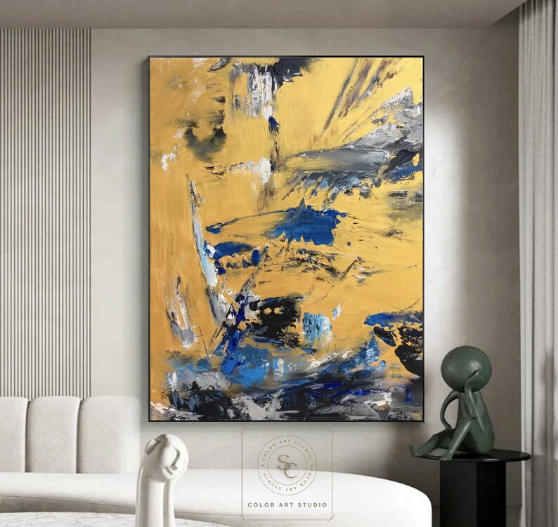 Stock in Hand Gold Abstract Painting Modern Gold Abstract Art - Etsy