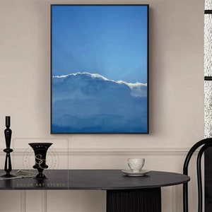 Blue Minimalist Wall Art Cloud Abstract Painting Blue Sky Wall Art ...