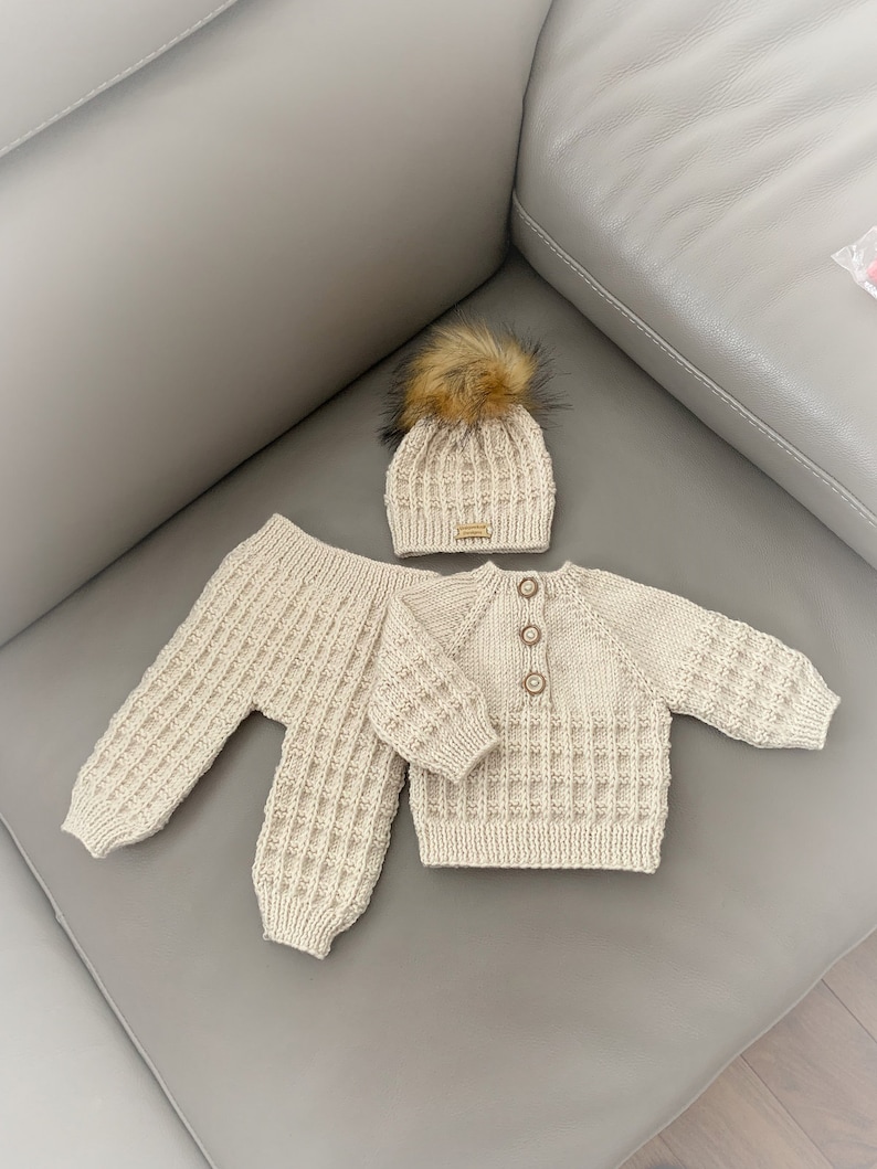 Baby Hand Knitted Set - Etsy