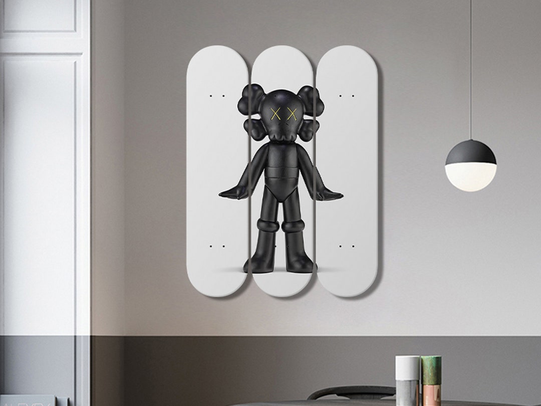 Kaws Robot Black Skateboard Art, Wall Decor, Aesthetic Wall Art- Pro ...