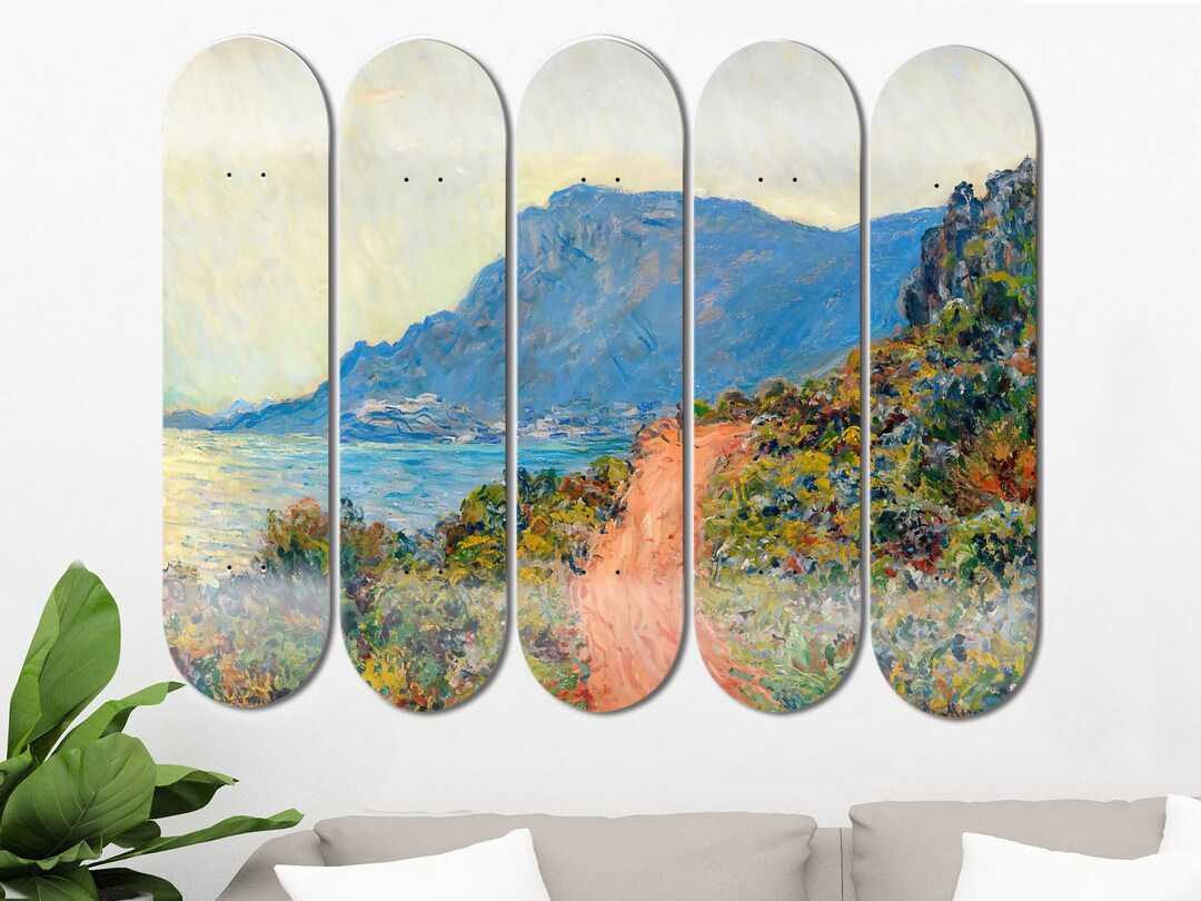 Set of 5pcs Claude Monet Art Skateboard Deck Wall Art, Wall Hanged ...