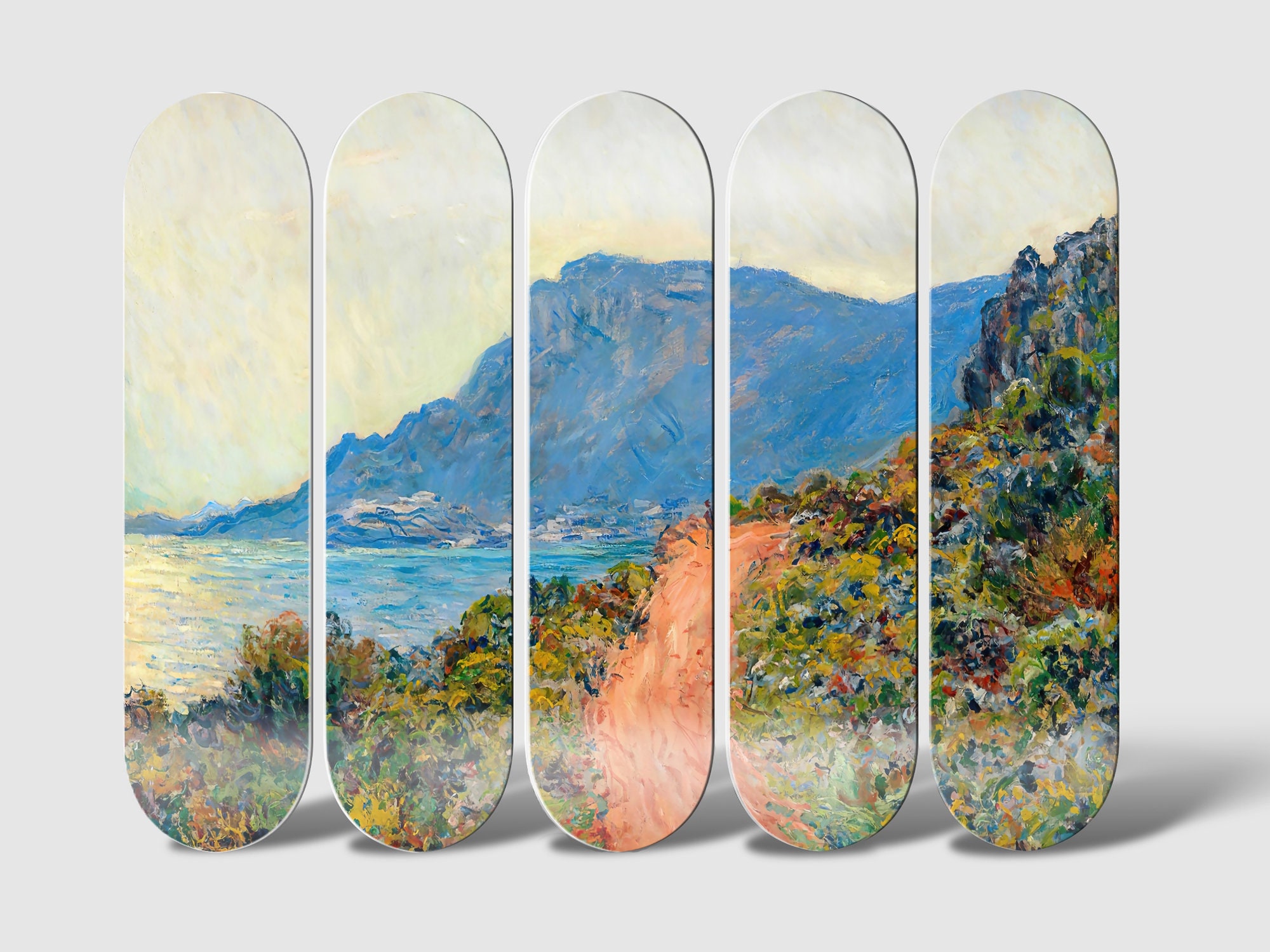 Set of 5pcs Claude Monet Art Skateboard Deck Wall Art, Wall Hanged ...