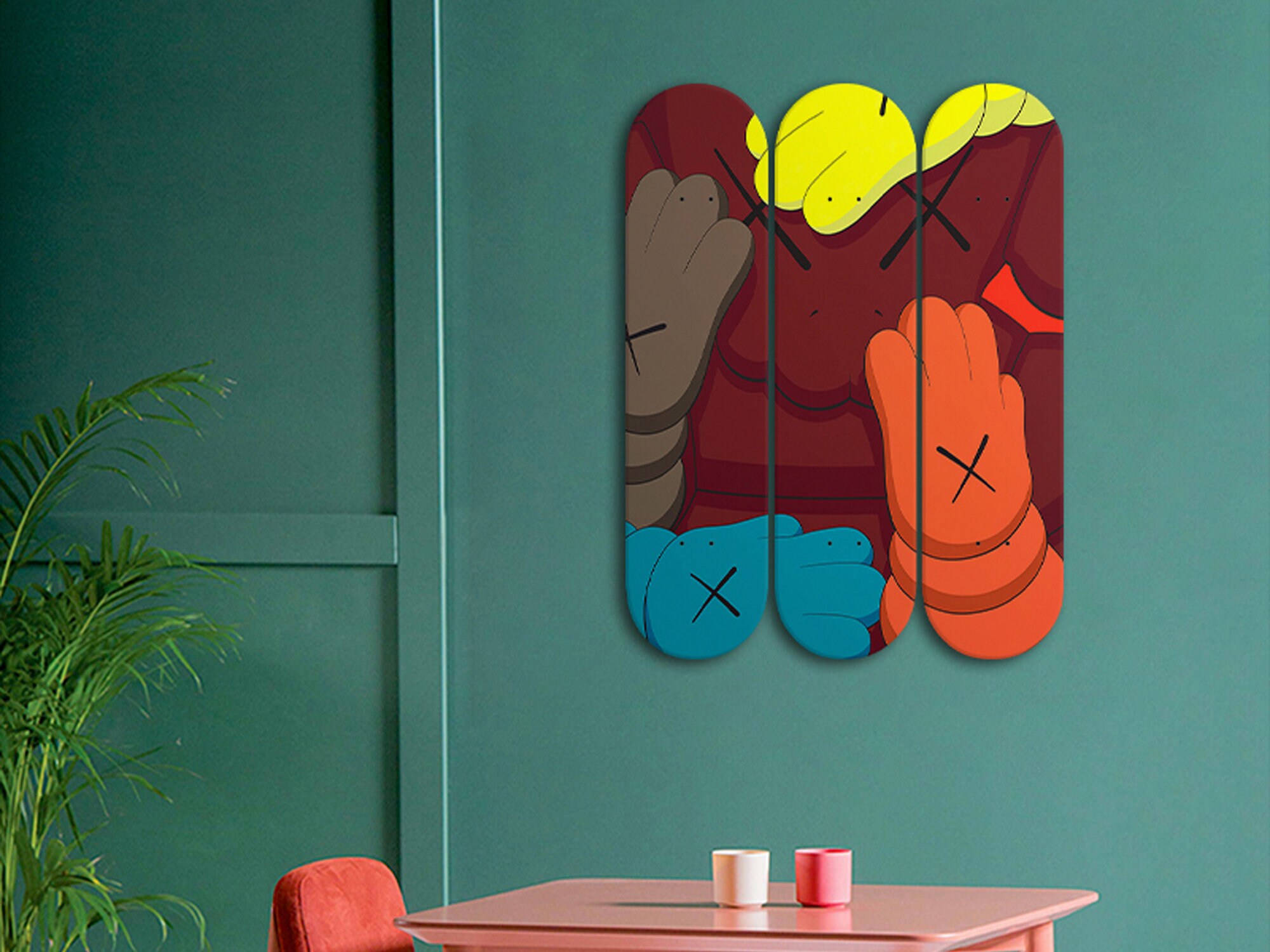 Kaws Robot Skateboard Art, Wall Decor, Aesthetic Wall Art- Pro-grade ...