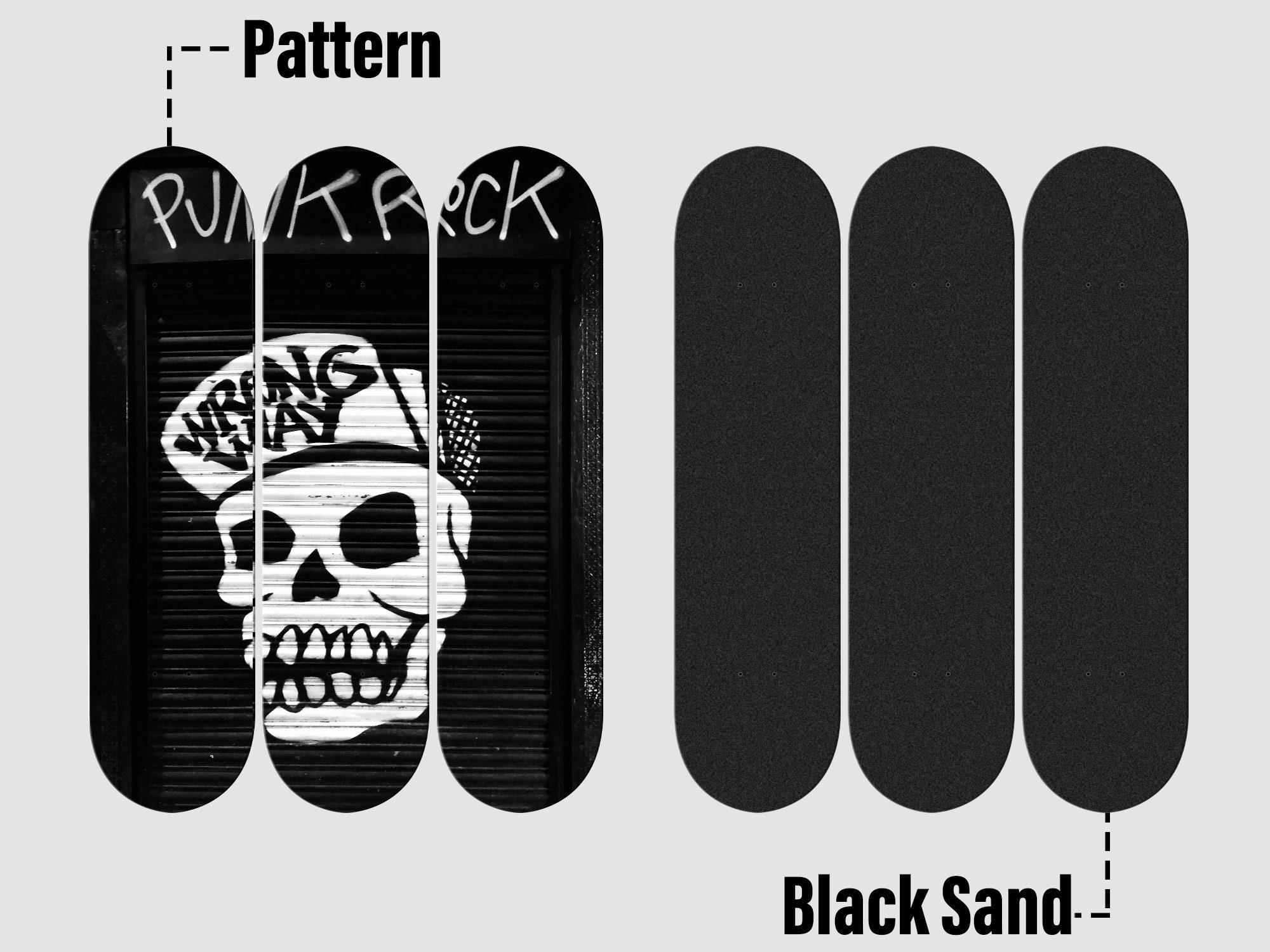 Set of 3pcs Punk Rock Skateboard Art, Wall Decor, Aesthetic Wall Art ...
