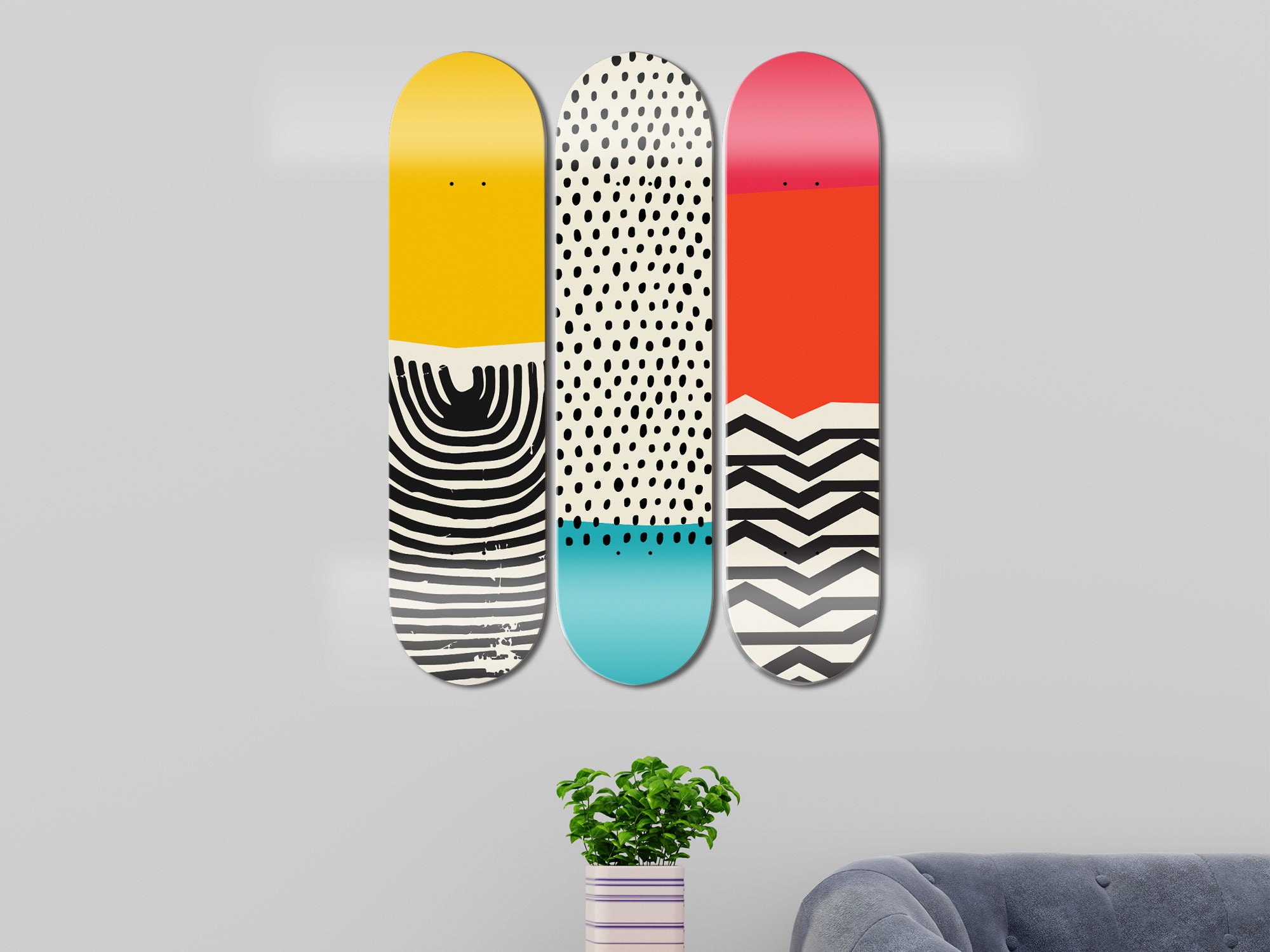 Minimalist Abstract Geometric Skateboard Wall Decor Skate - Etsy