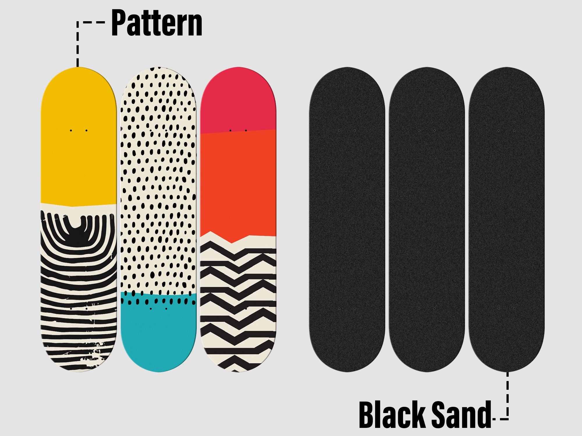 Minimalist Abstract Geometric Skateboard Wall Decor, Skate Deck Wall ...