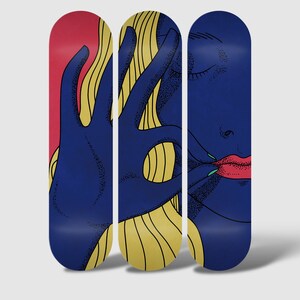 Set of 3pcs Modern Pop Art Skateboard Wall Decor, Street Wall Art ...