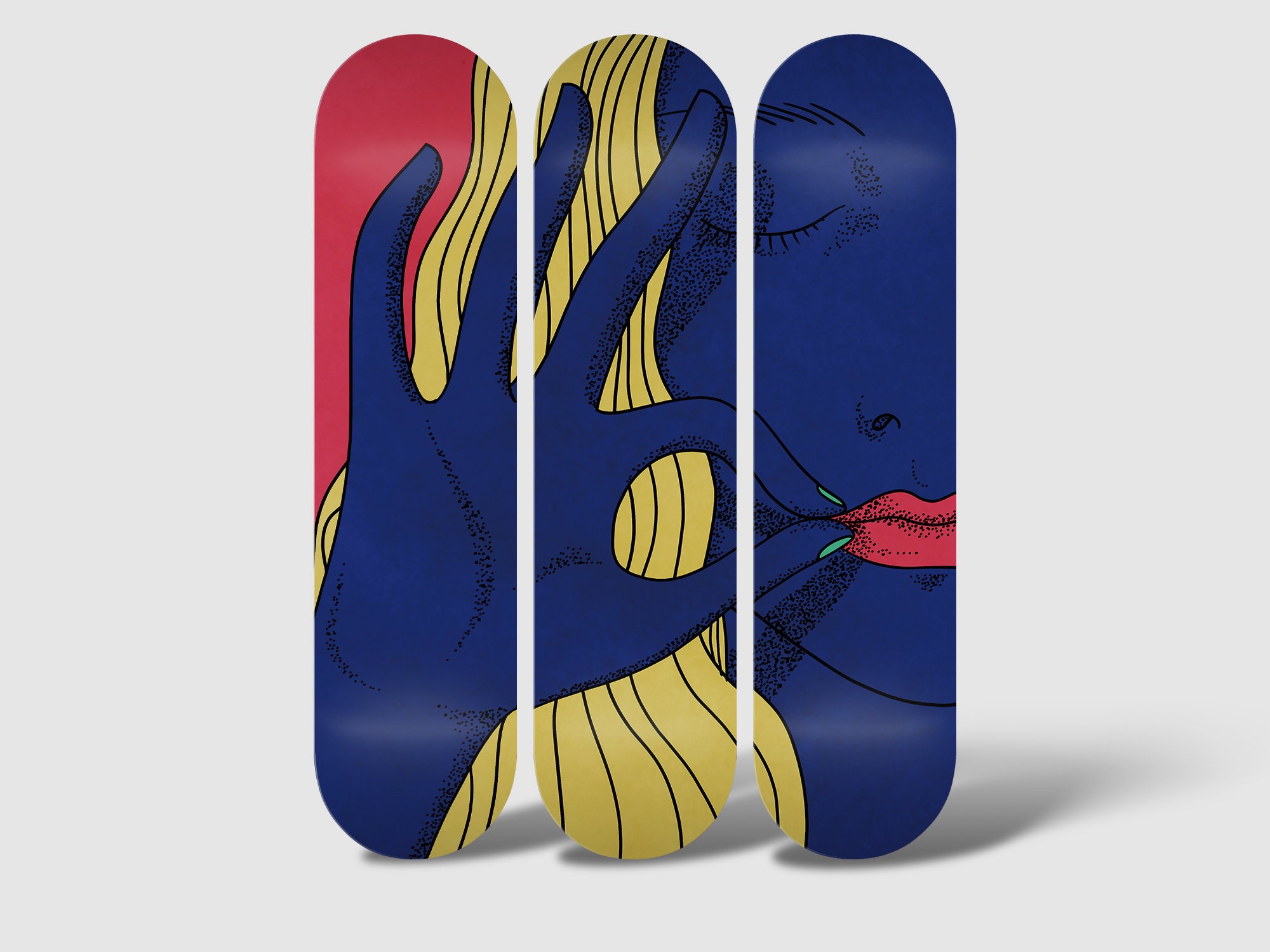 Set of 3pcs Modern Pop Art Skateboard Wall Decor, Street Wall Art ...