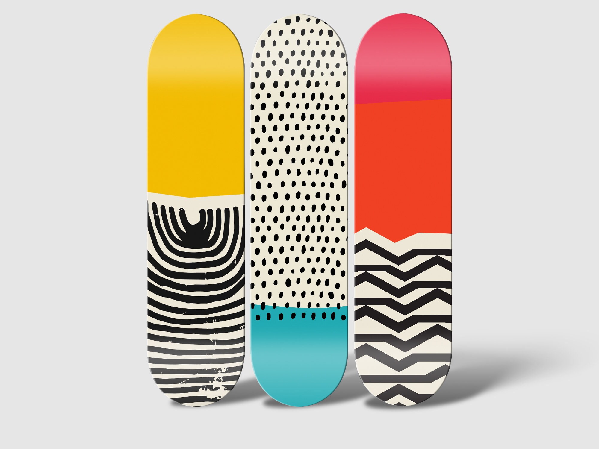 Minimalist Abstract Geometric Skateboard Wall Decor, Skate Deck Wall ...