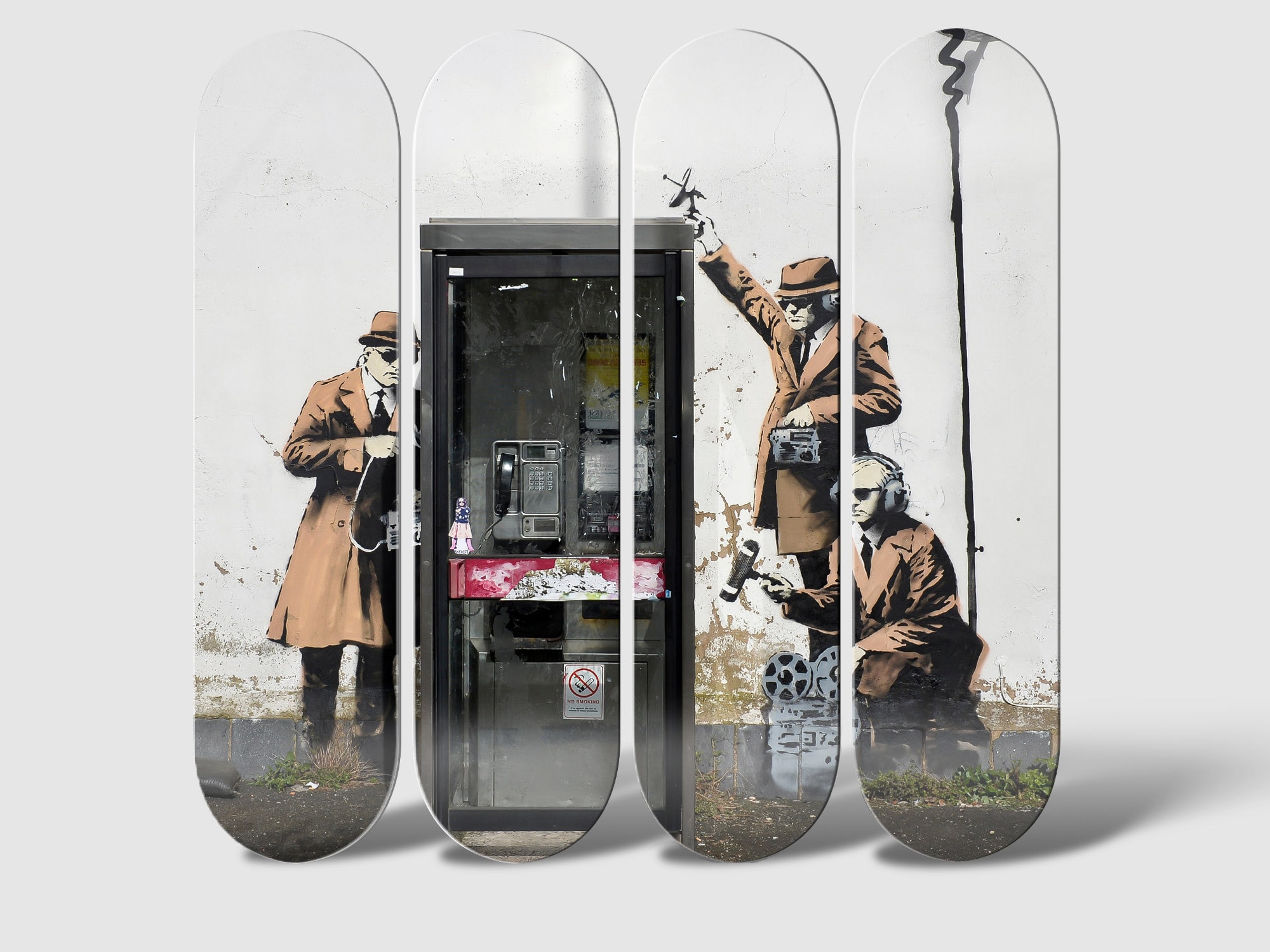 Set of 4pcs Banksy Header Art Painting Skateboard Deck Wall Art, Wall ...