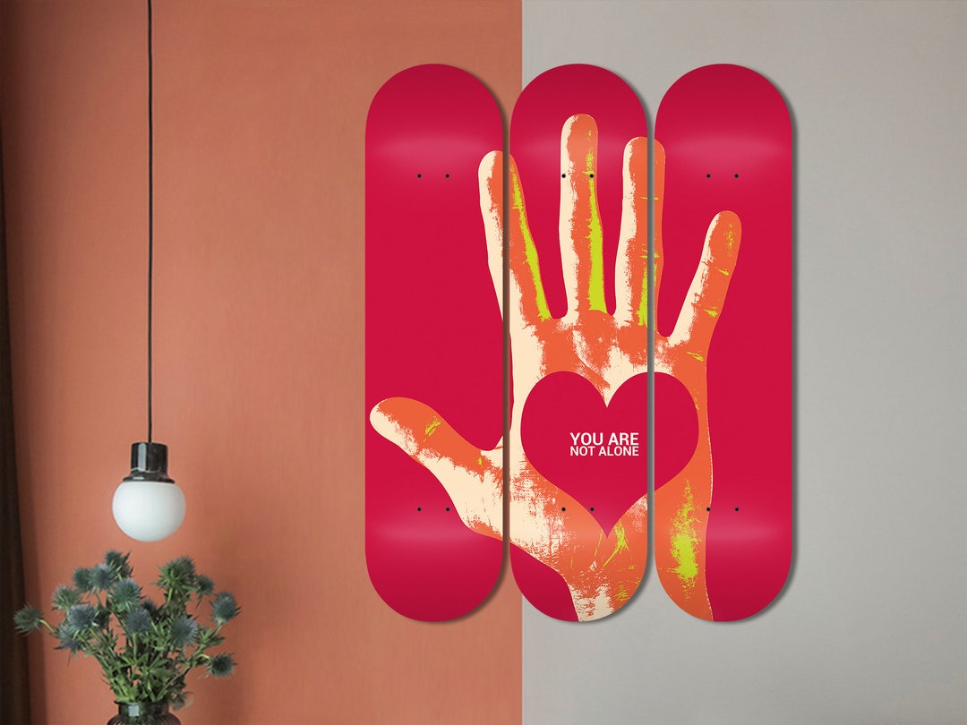 Set of 3pcs Modern Pop Art Skateboard Wall Decor, Street Wall Art ...