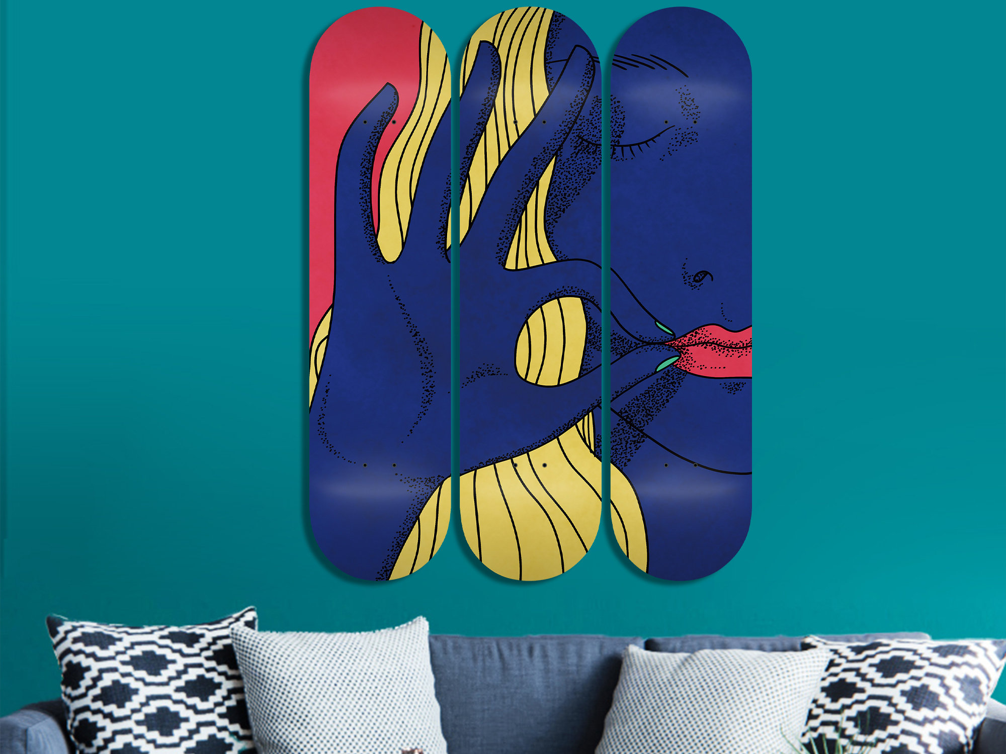 Set of 3pcs Modern Pop Art Skateboard Wall Decor, Street Wall Art ...