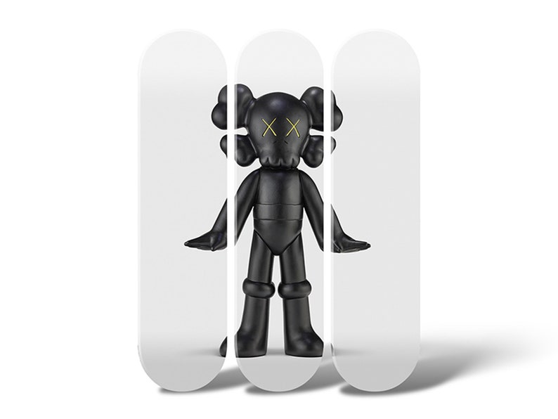 Kaws Robot Black Skateboard Art, Wall Decor, Aesthetic Wall Art- Pro ...