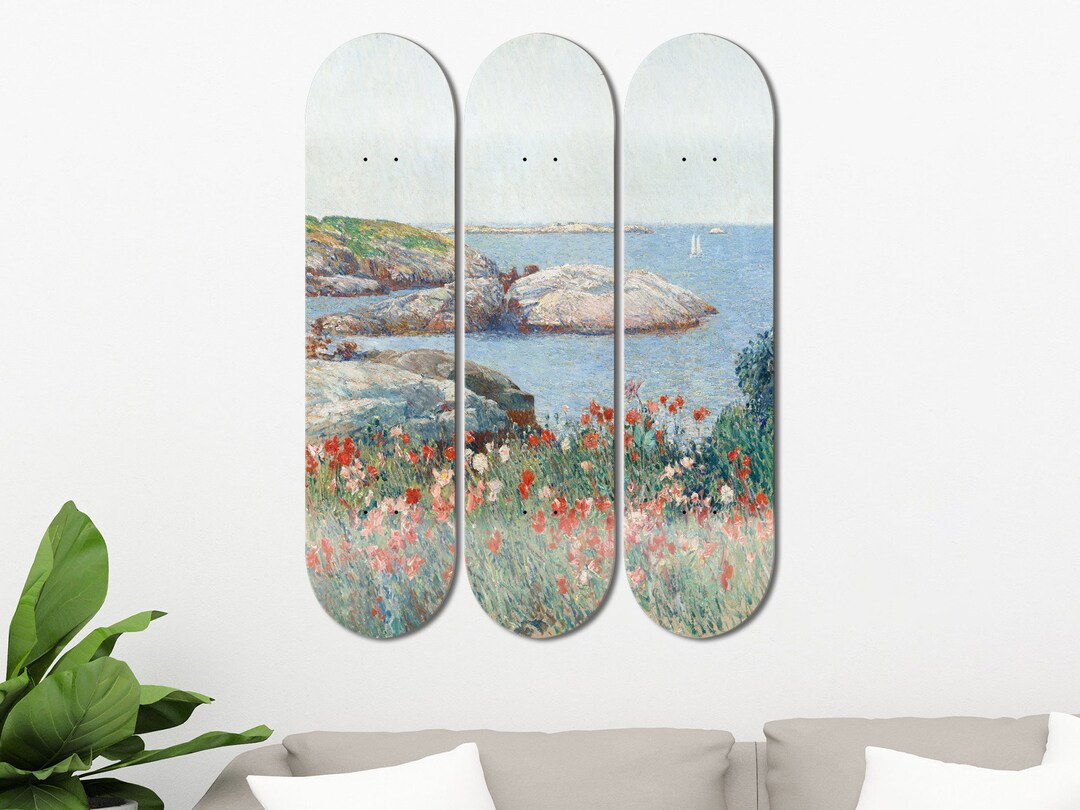 Set of 3pcs Oil Painting Isles of Shoals Skateboard Deck Wall Art, Wood ...