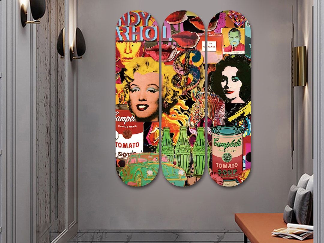 Set of 3pcs Modern Pop Art Skateboard Wall Decor, Street Wall Art ...