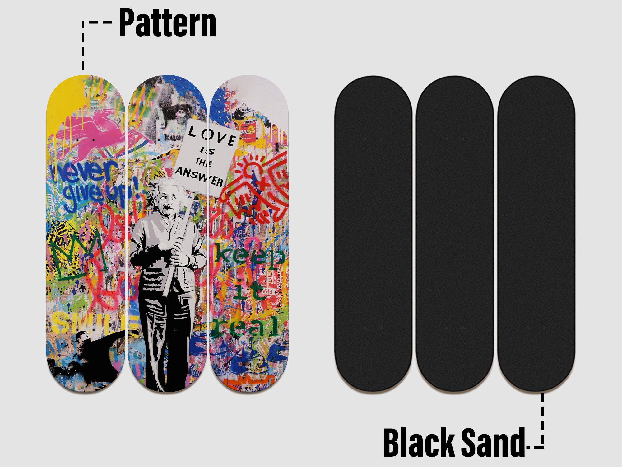 Set of 3pcs Modern Skateboard Wall Decor Street Wall Art - Etsy