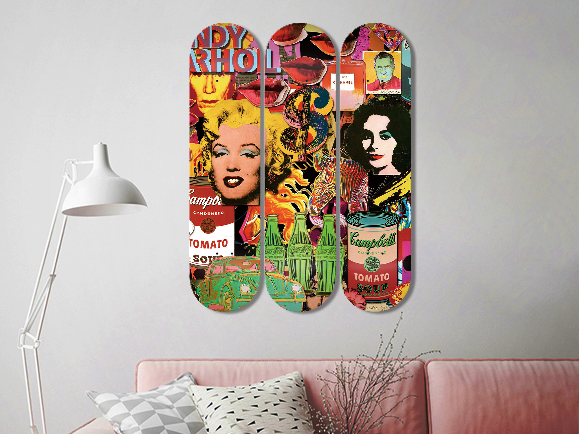 Set of 3pcs Modern Pop Art Skateboard Wall Decor Street Wall - Etsy