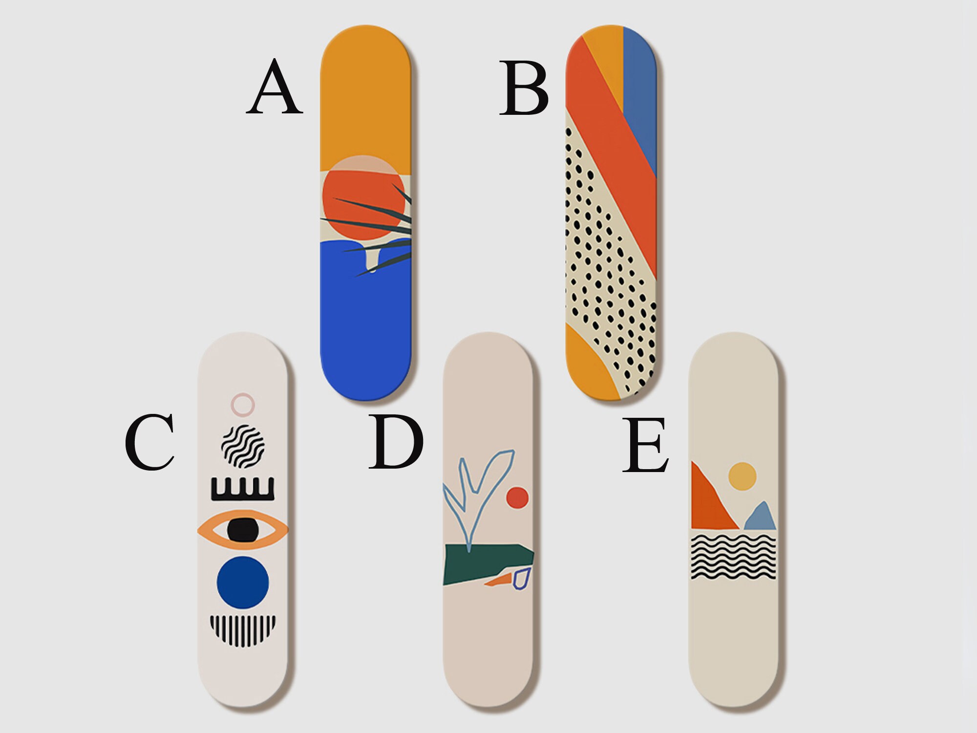 Minimalist Abstract Skateboard Wall Decor, Skate Deck Wall Art ...