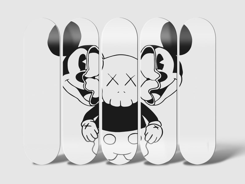 Set of 5pcs Cute Kwas Art Skateboard Deck Wall Art, Wall Hanged ...