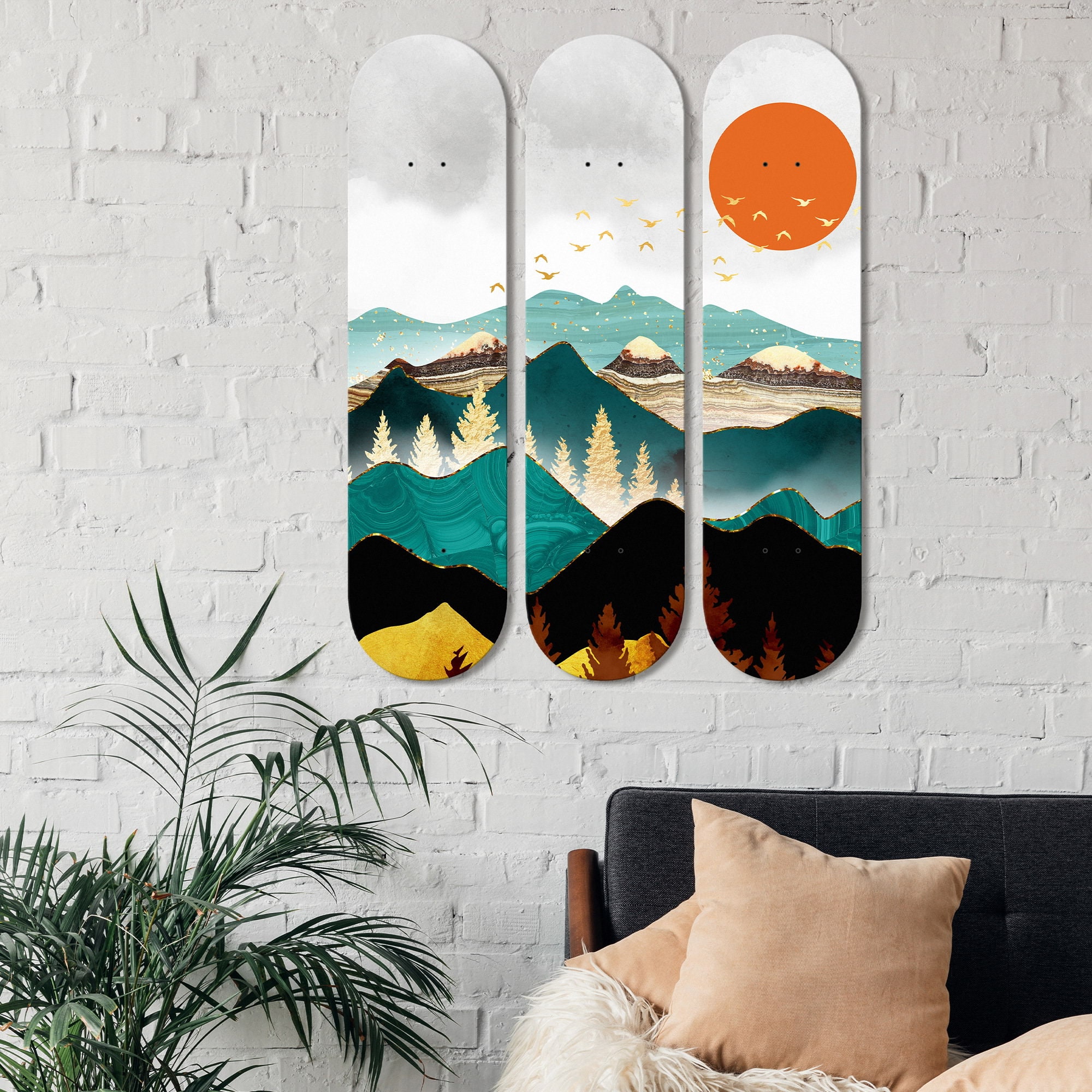 Set of 3 Skateboard Wall Decorations, Street Art, Graffiti Art, Teenage ...