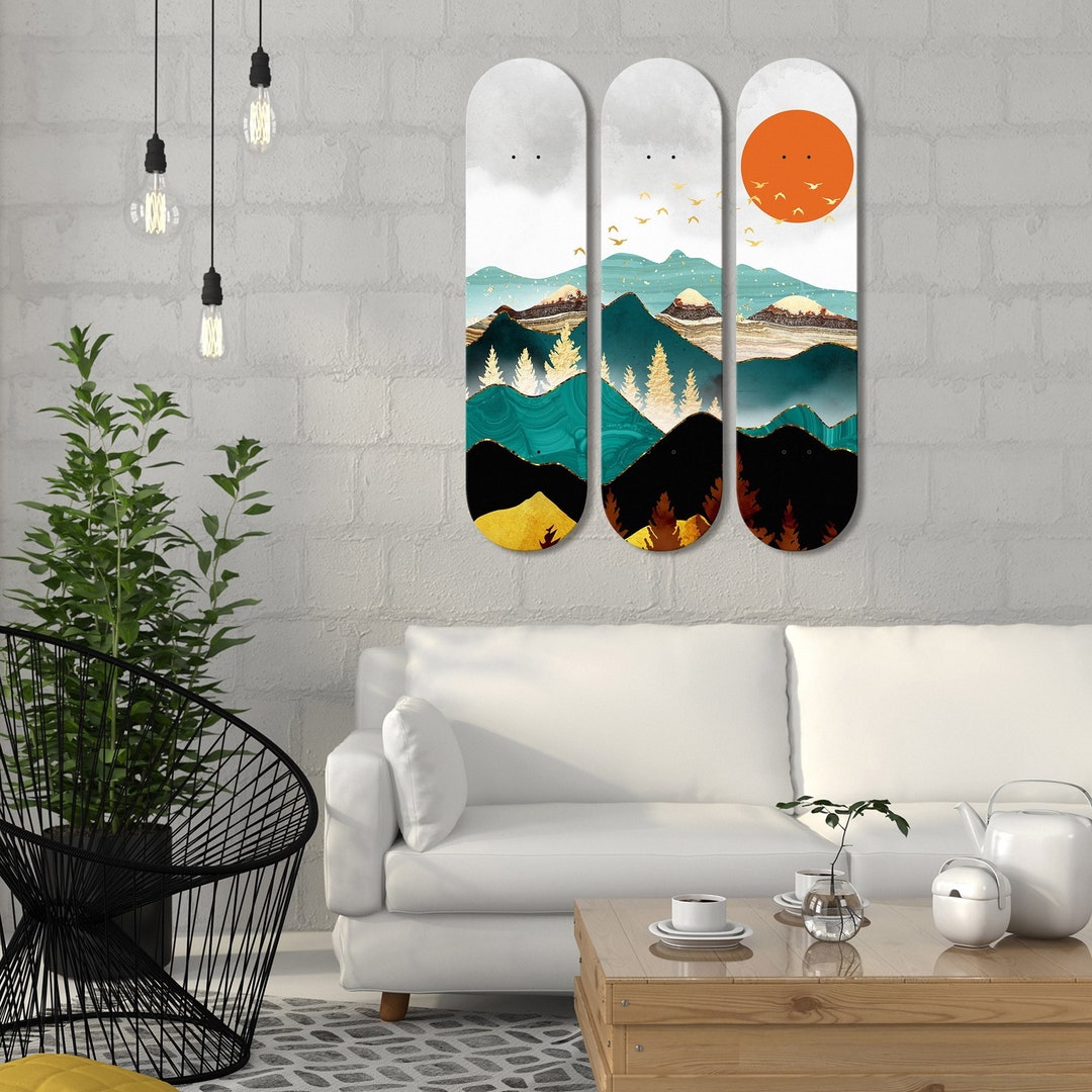 Set of 3 Skateboard Wall Decorations, Street Art, Graffiti Art, Teenage ...