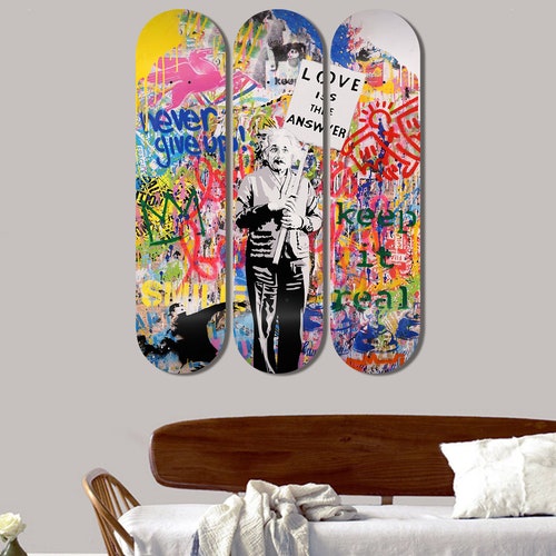Set of 3pcs Modern Pop Art Skateboard Wall Decor Street Wall - Etsy