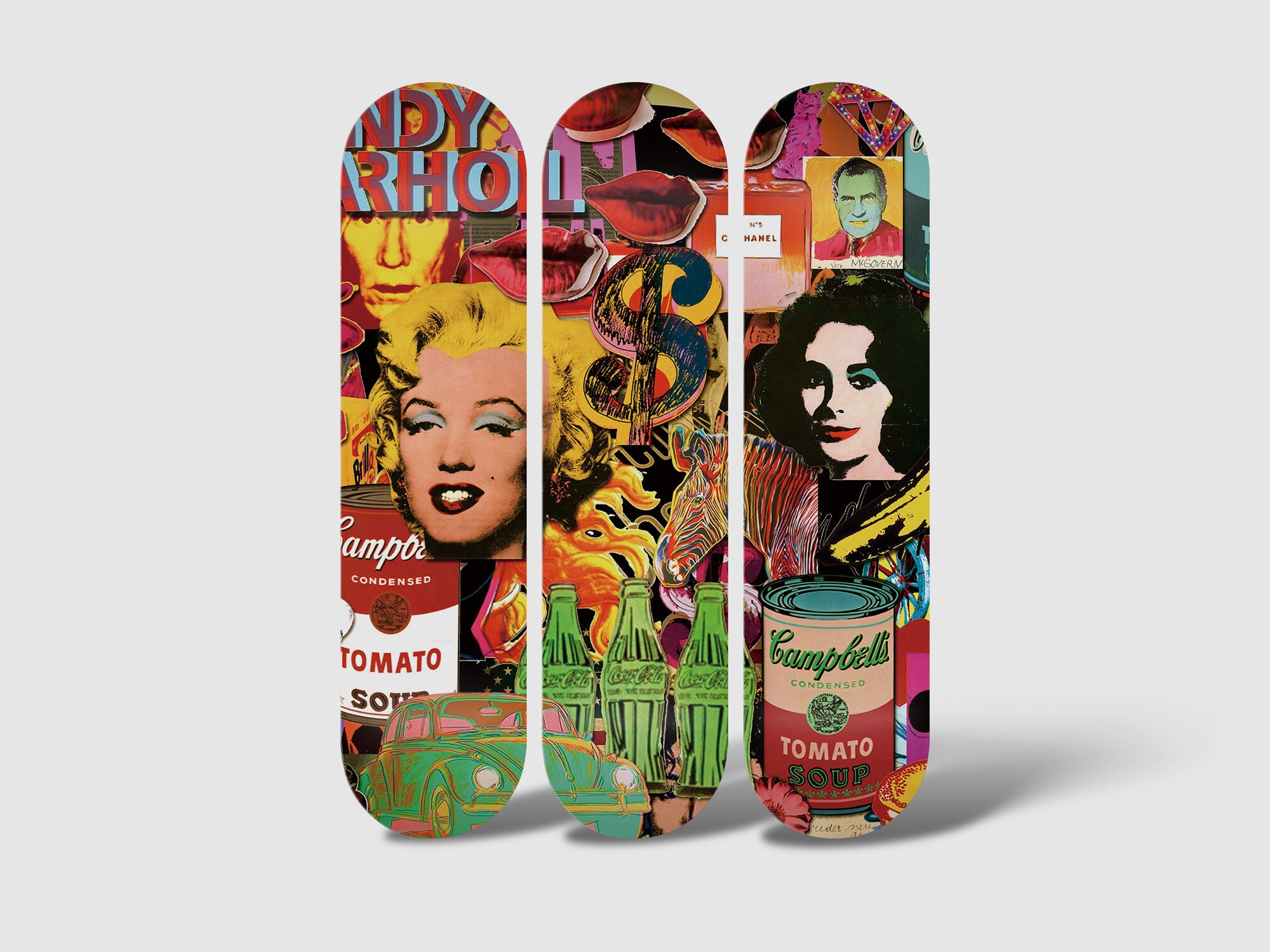 Set of 3pcs Modern Pop Art Skateboard Wall Decor, Street Wall Art ...