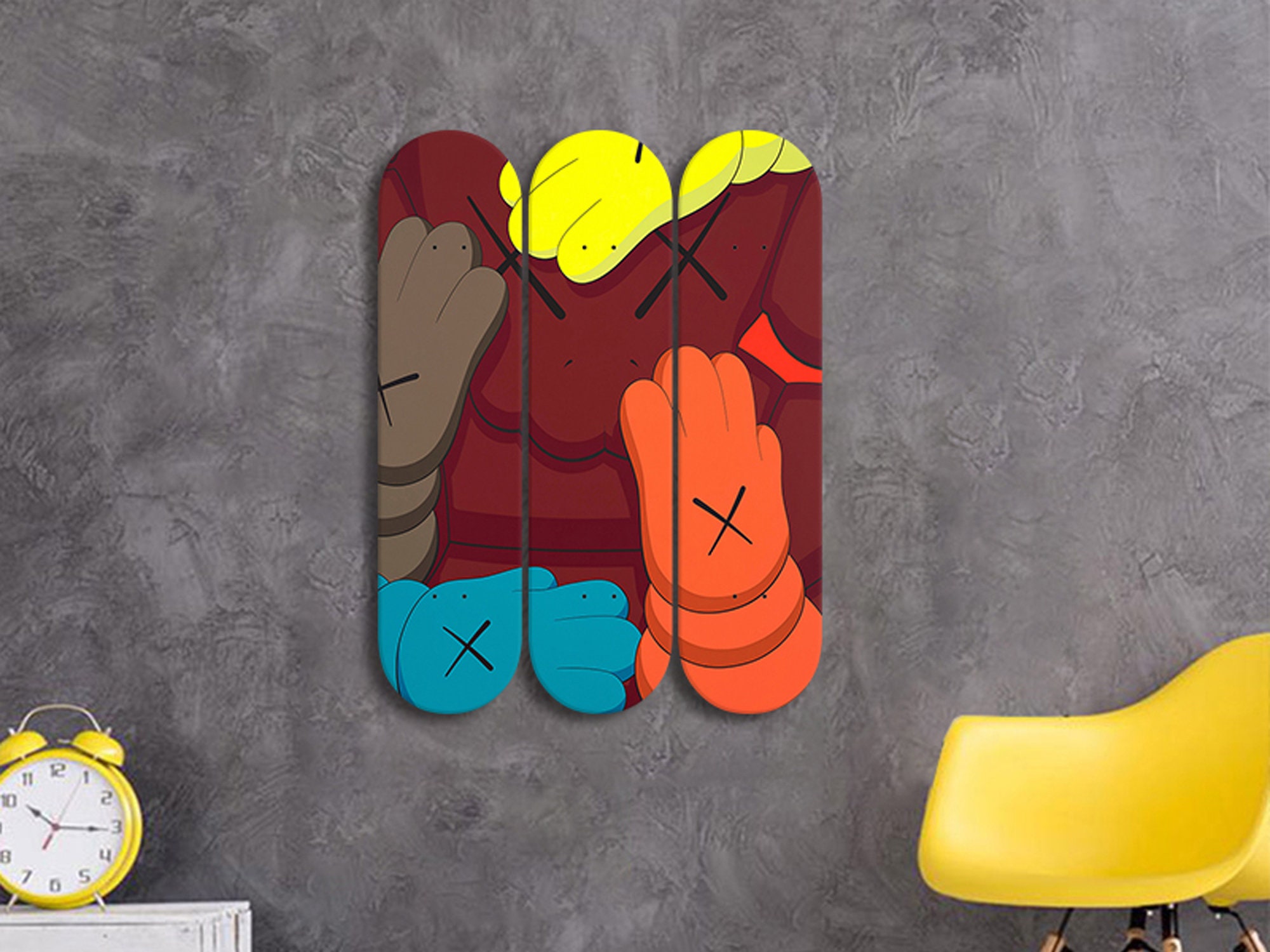 Kaws Robot Skateboard Art, Wall Decor, Aesthetic Wall Art- Pro-grade ...