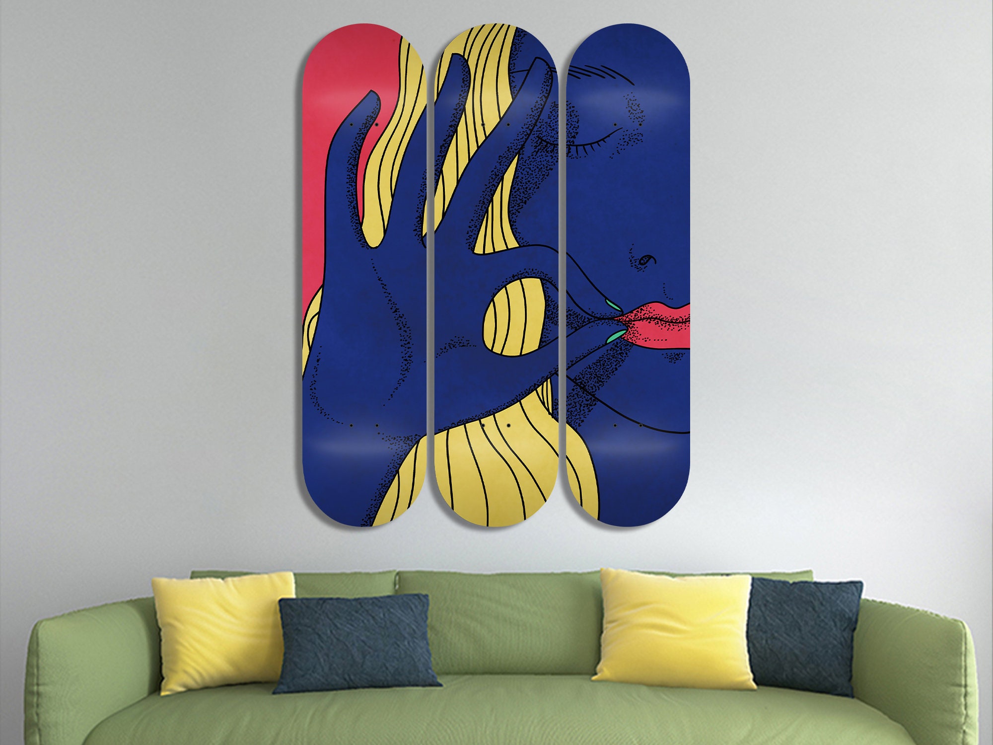 Set of 3pcs Modern Pop Art Skateboard Wall Decor Street Wall - Etsy