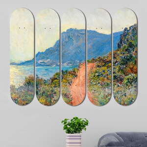 Set of 5pcs Claude Monet Art Skateboard Deck Wall Art, Wall Hanged ...