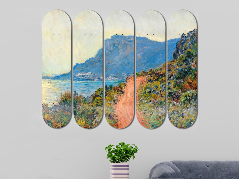 Set of 5pcs Claude Monet Art Skateboard Deck Wall Art, Wall Hanged ...