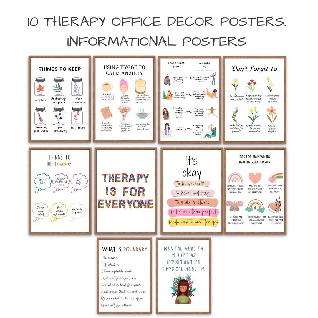 Bundle of Posters for Calming Corner Counsellor Office - Etsy